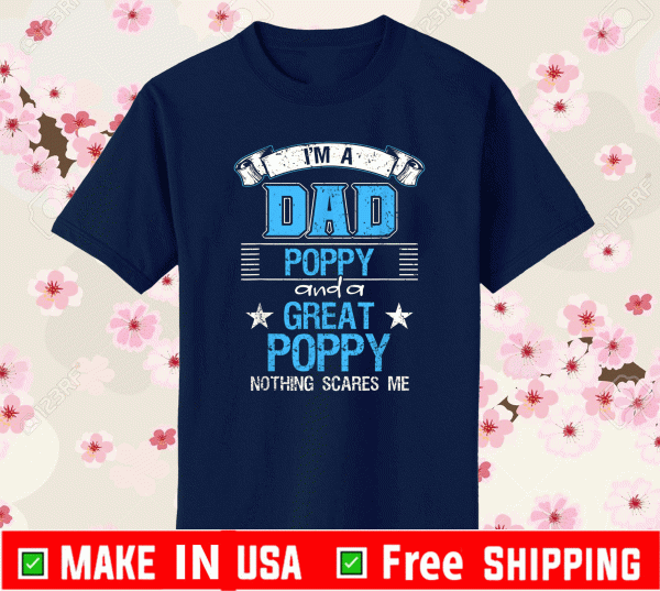 I'm A Dad Poppy And Great Poppy Nothing Scares Me 2021 T-Shirt