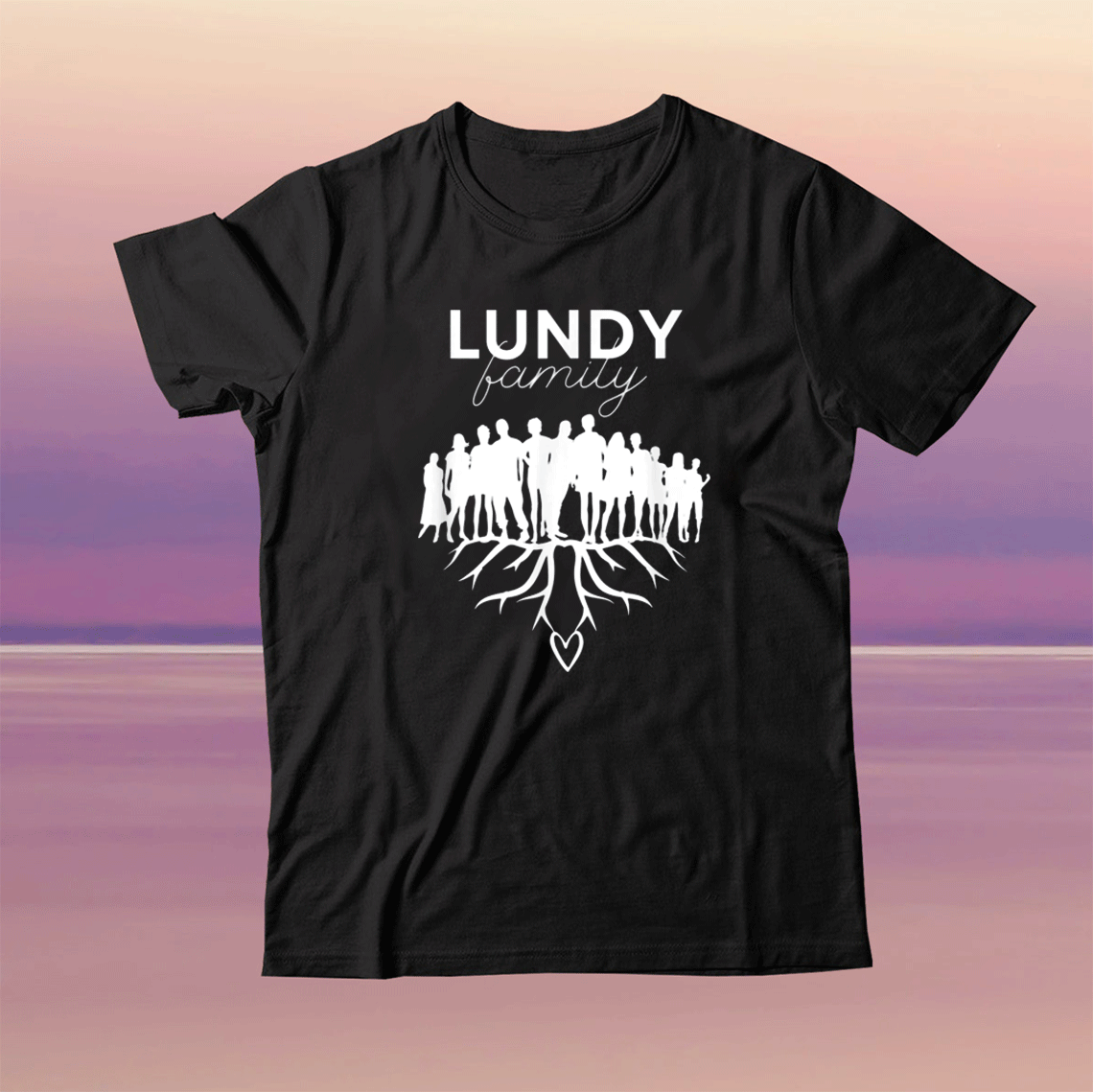 Lundy Family Reunion Picnic Love Tree White Font Tee Shirt