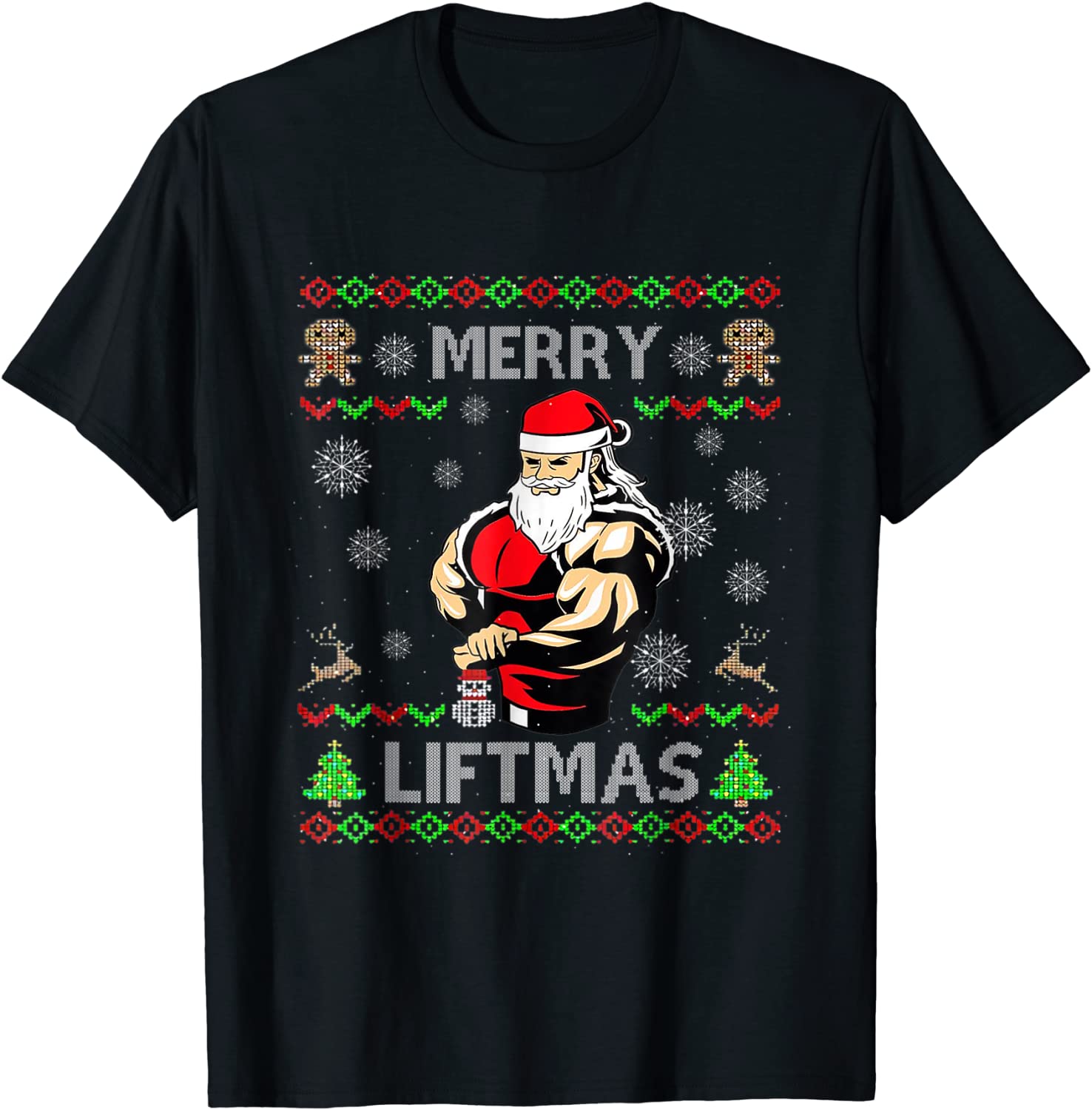Merry Liftmas Christmas Gym Lifting Santa Ugly Sweater Classic Shirt