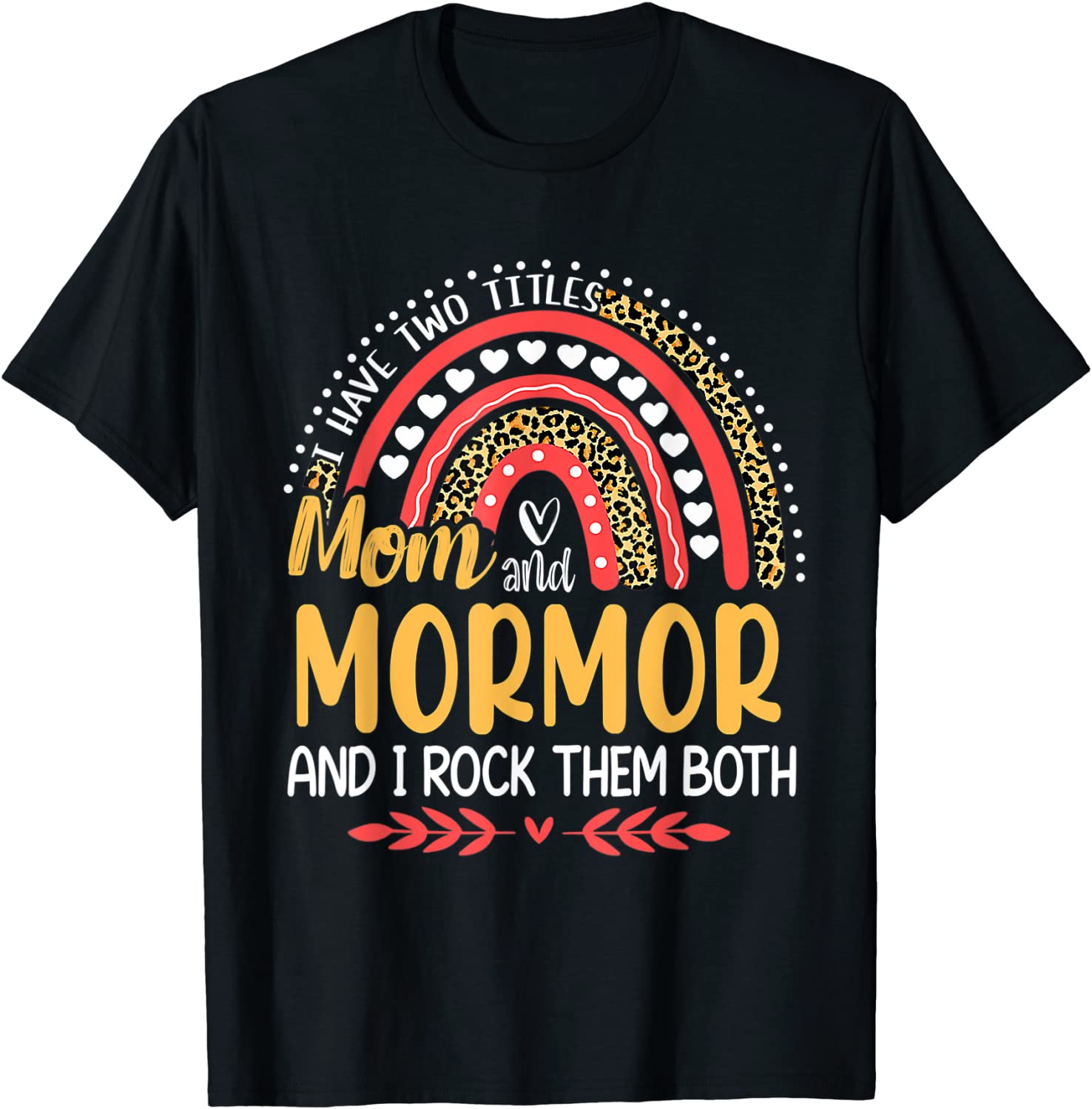 I Have Two Titles Mom And Mormor Pink Leopard Rainbow 2022 Shirt