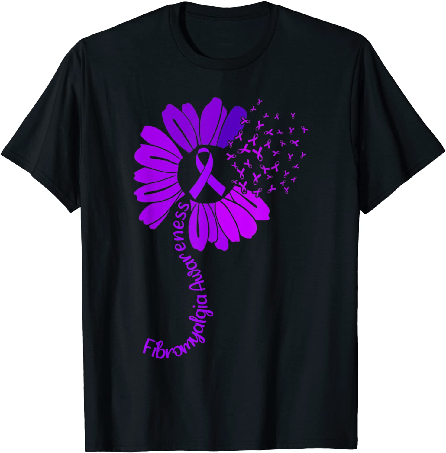 Fibromyalgia Awareness Ribbon Sunflower 2022 T-Shirt