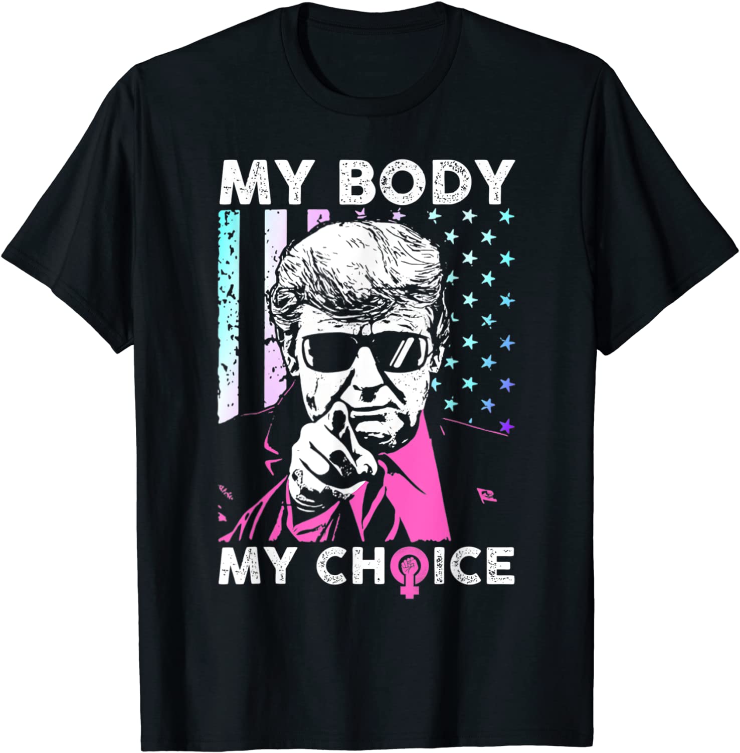 My Body my Choice Mind Your Own Uterus Trump USA Flag 2022 Shirt