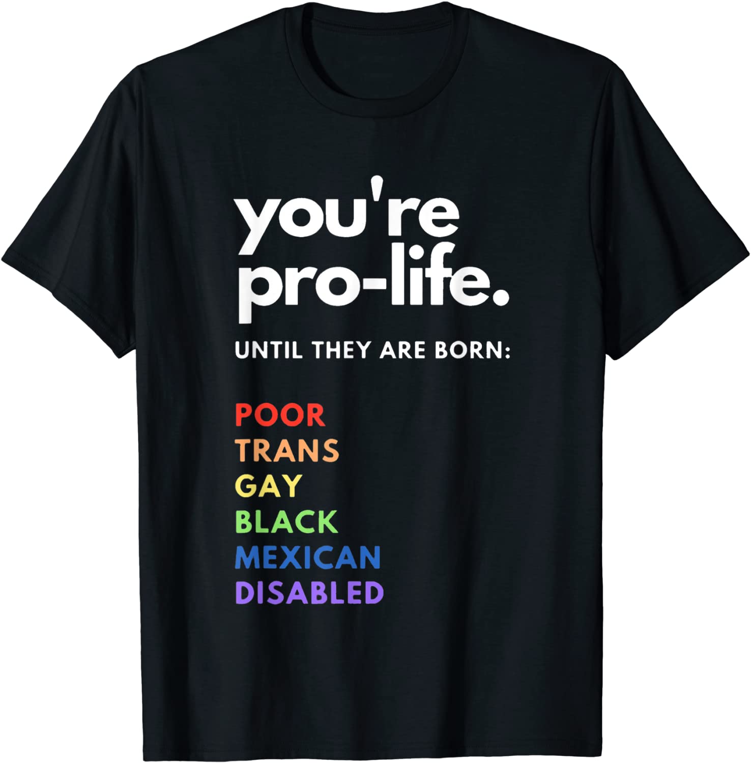 Pro Choice - You're Pro-Life Until They are born 2022 Shirt