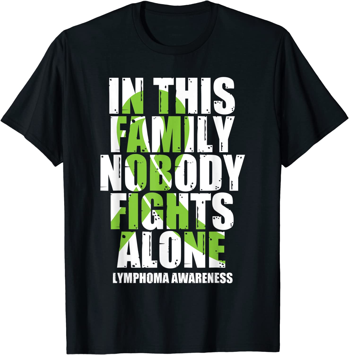 Lime Green Ribbon Family Lymphoma Cancer Awareness 2022 Shirt
