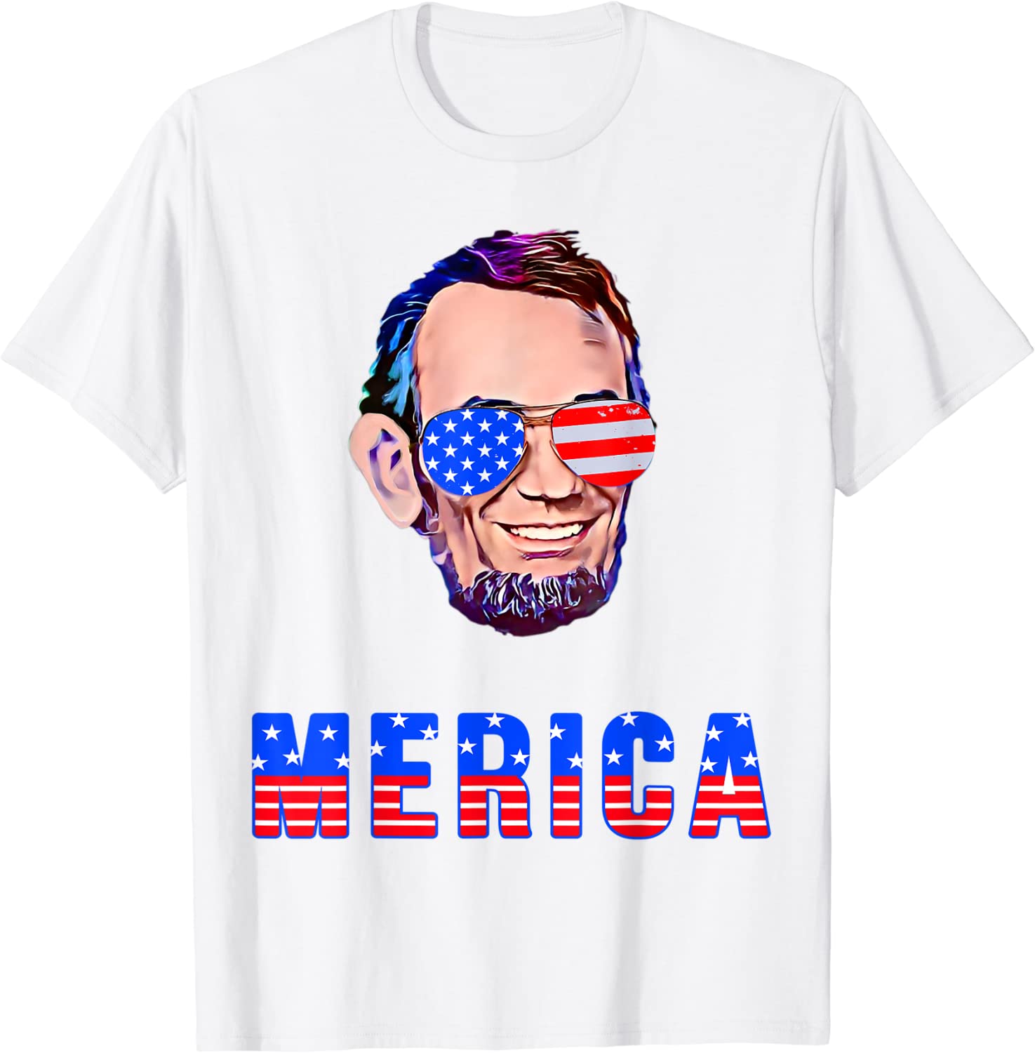 Merica American Flag USA Independence Day Abraham Lincoln 2022 Shirt