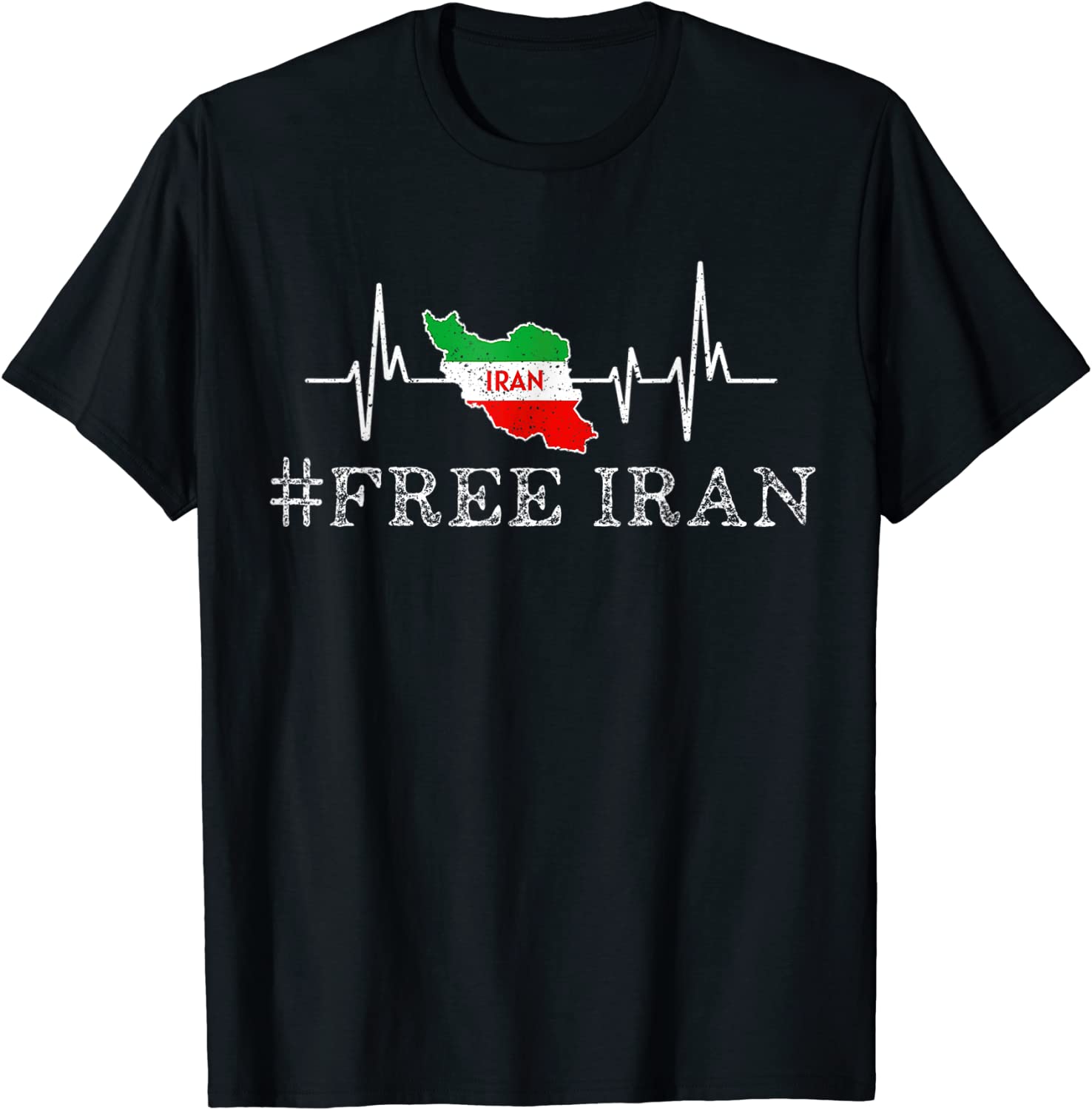 Free Iran Symbol Flag Heartbeat Freedom Love 2022 Shirt