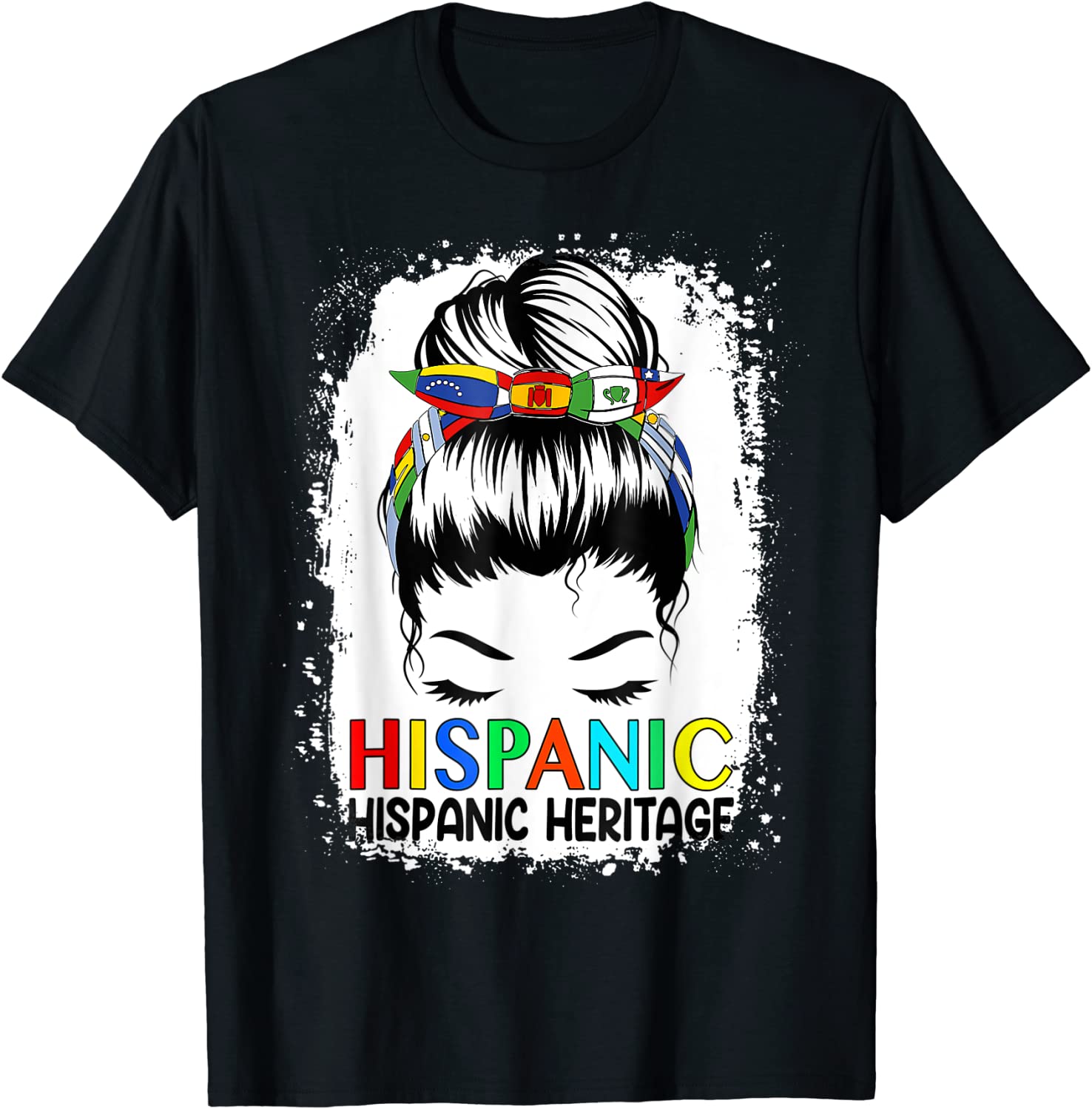 Hispanic Heritage Month Flags Messy Bun Hispanic Classic Shirt