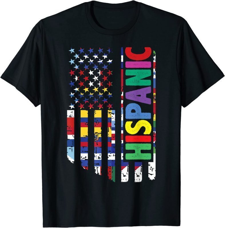 USA And Latin American Countries Flag Hispanic Heritage 2022 Shirt