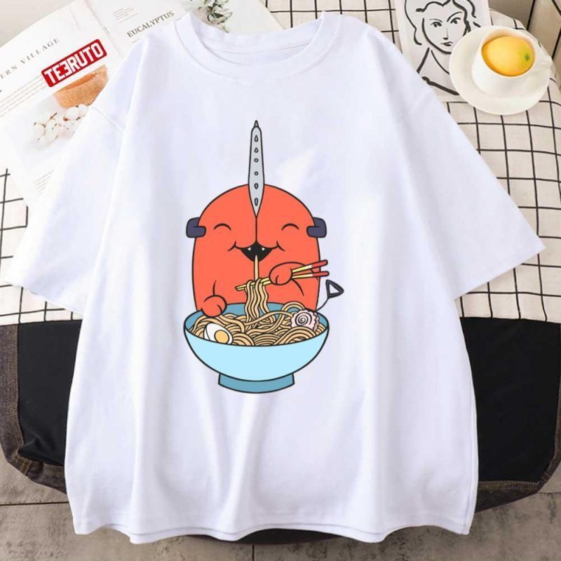 Eating Ramen Pochita Chainsaw Man 2022 Shirt - Teeducks