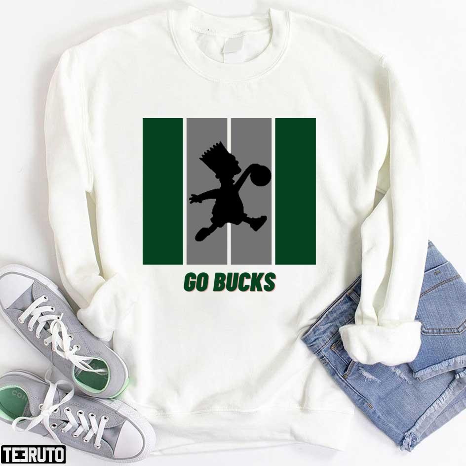 Go Bucks Air Bart The Simpsons Basketball Team Milwaukee Bucks 2022 Shirt
