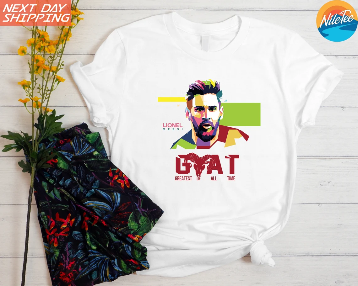 Lionel Messi Super GOAT Champions World Cup Argentina Classic shirt